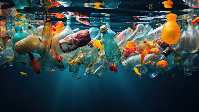 Social Advertising Poster of Plastic Waste Problem. Stock Illustration ...