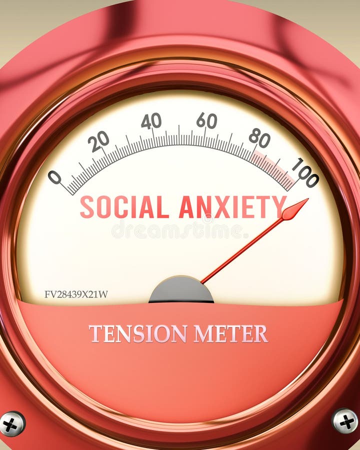 Social Anxiety and Tension Meter that is Hitting a Full Scale, Showing ... Social Anxiety and Tension Meter that is Hitting a Full Scale, Showing ...