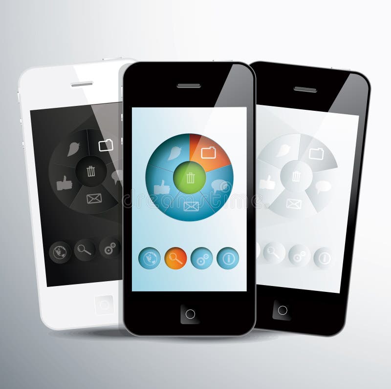 Mobile Phone with App Icons Illustration Stock Vector - Illustration of ...