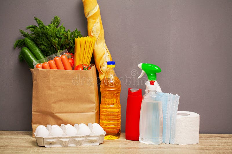 Social Assistance Package with Products for People in Need Help Stock ...