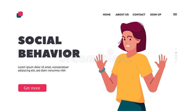Social Behavior Landing Page Template. Refuse Negative Emotion ...