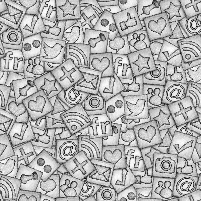 Social buttons pattern editorial stock photo. Illustration of business ...