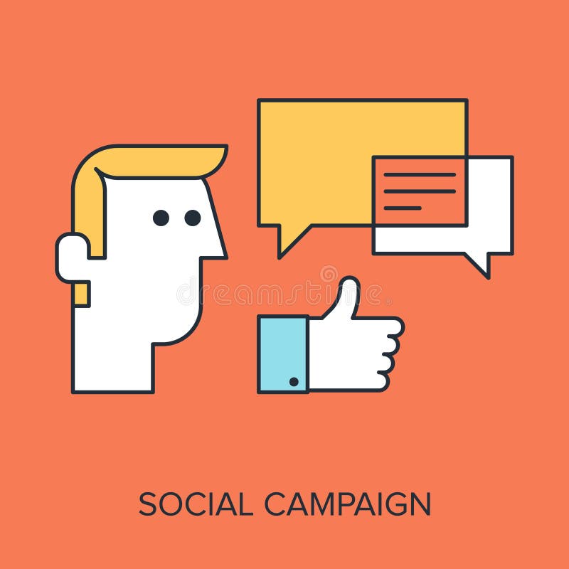 Social Campaign Vector Illustration Concept Stock Vector - Illustration ...