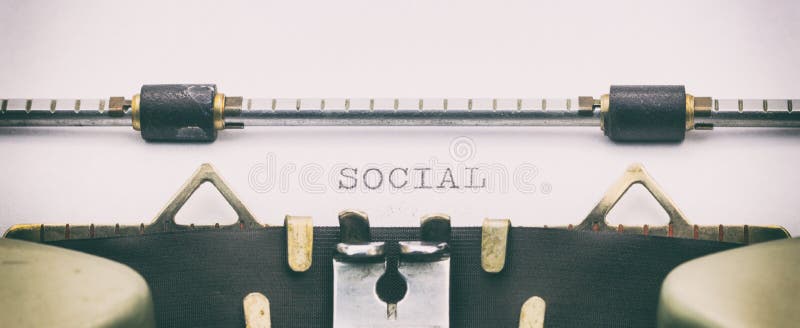 SOCIAL in Capital Letters on a Typewriter Stock Image - Image of sheet ...