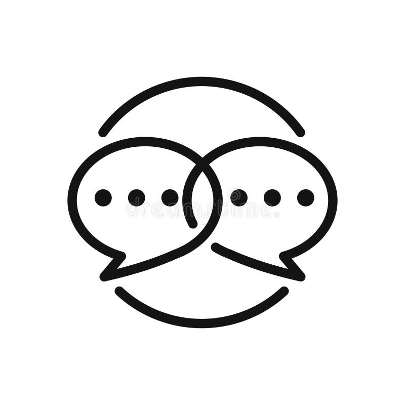 Social Chatting Icon Black and White Illustration Stock Vector ...