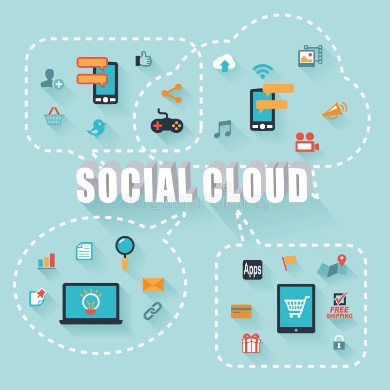 Cloud Computing Network stock illustration. Illustration of data - 20986776