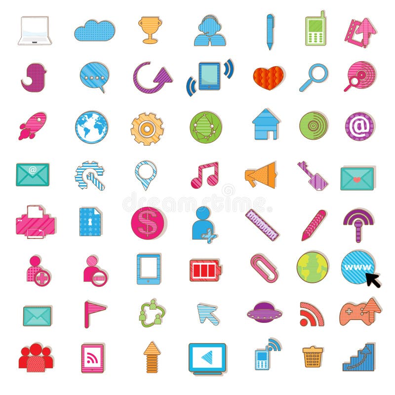 Social Color Media Color Icon Stock Illustration - Illustration of ...