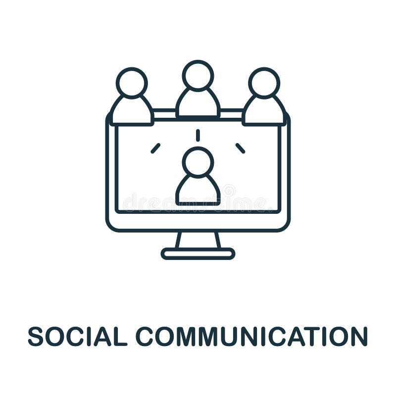 Social Communication Line Icon. Simple Element from Social Activity ...