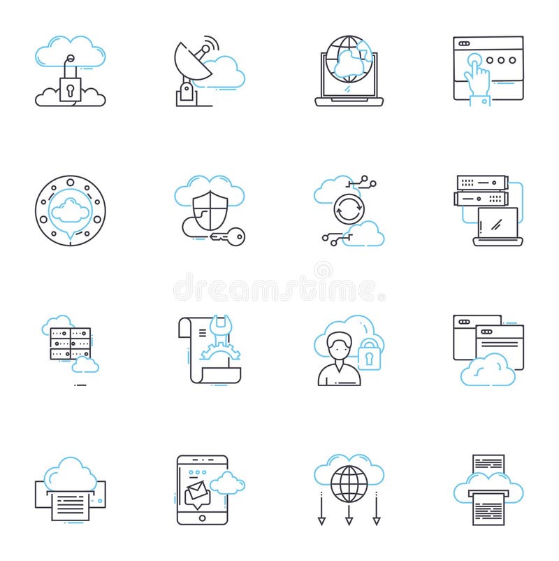 Social Communication Linear Icons Set Dialogue Interaction