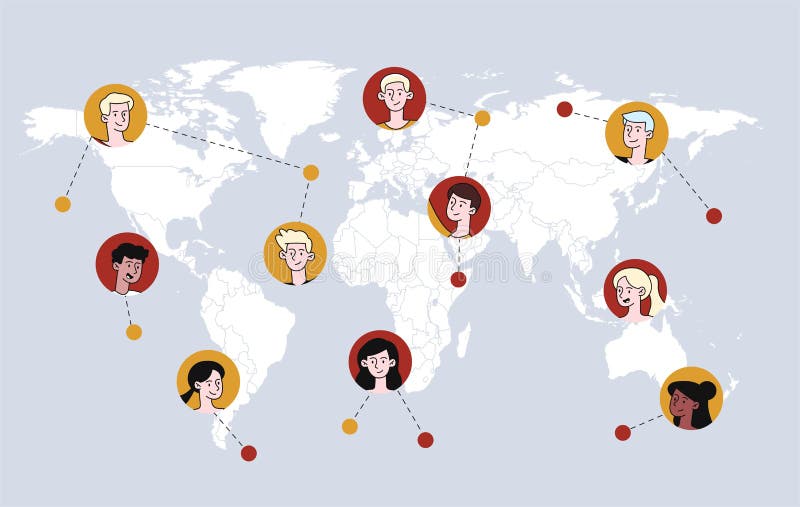 Social community concept stock vector. Illustration of diagram - 255245839