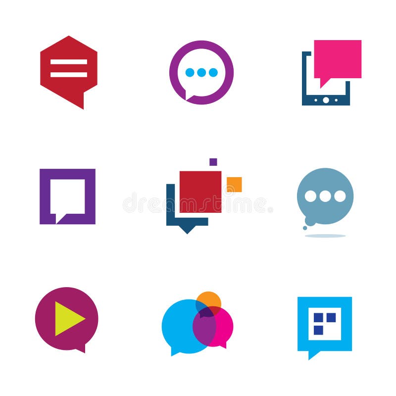 Social Community Share and Interaction Chat Logo Bubble Message Icon ...