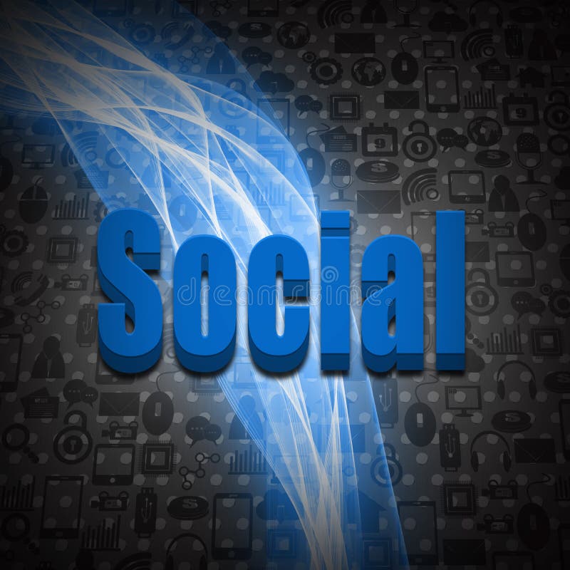 Social Concept Text on Social Background Stock Illustration ...
