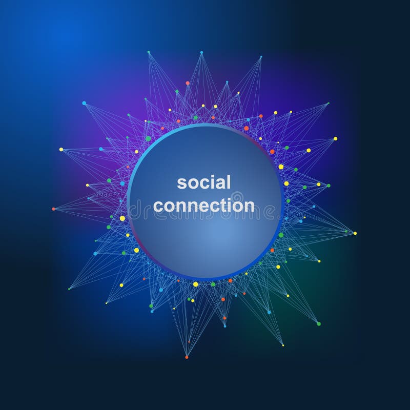 Social Connection Abstract Visualization. Big Data Background with ...