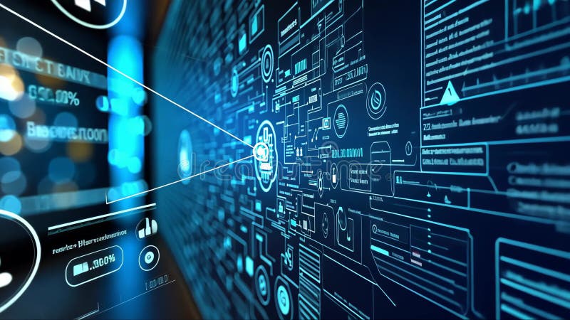 Computer Screen Shows a Complex Network of Lines and Dots Stock Video ...