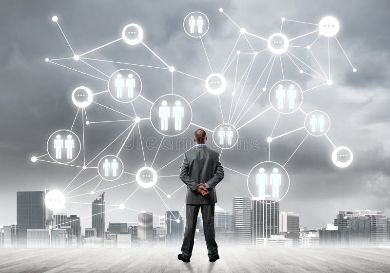 Social Connection Concept Drawn on Screen As Symbol for Teamwork and ...