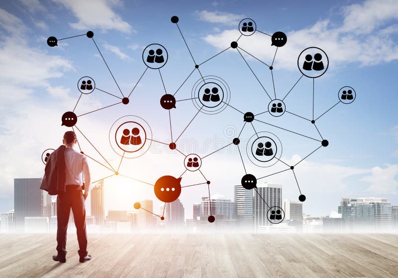 Social Connection Concept Drawn on Screen As Symbol for Teamwork and ...