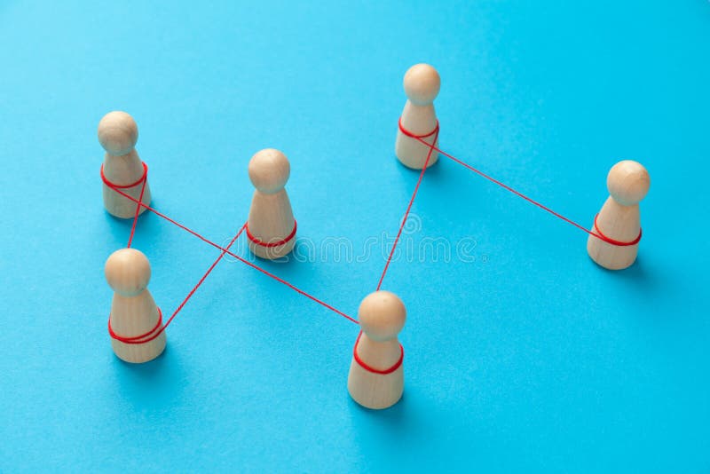 Social Connection between Figures of People. Business Communications ...