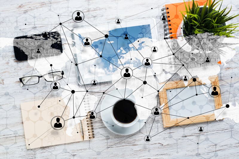 Social Connection And Networking Concepts. Stock Photo - Image of table ...