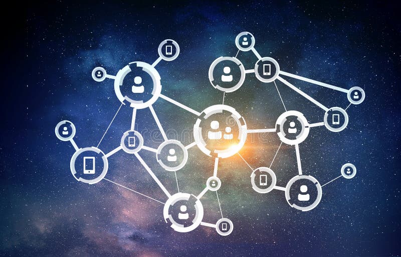 Social Connection and Networking Stock Illustration - Illustration of ...