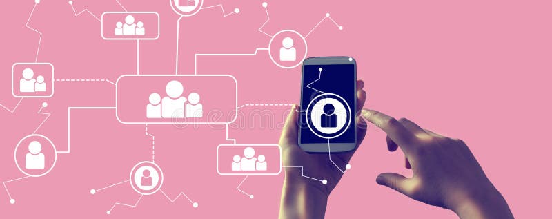 Social Connections Theme with Smartphone Stock Illustration ...