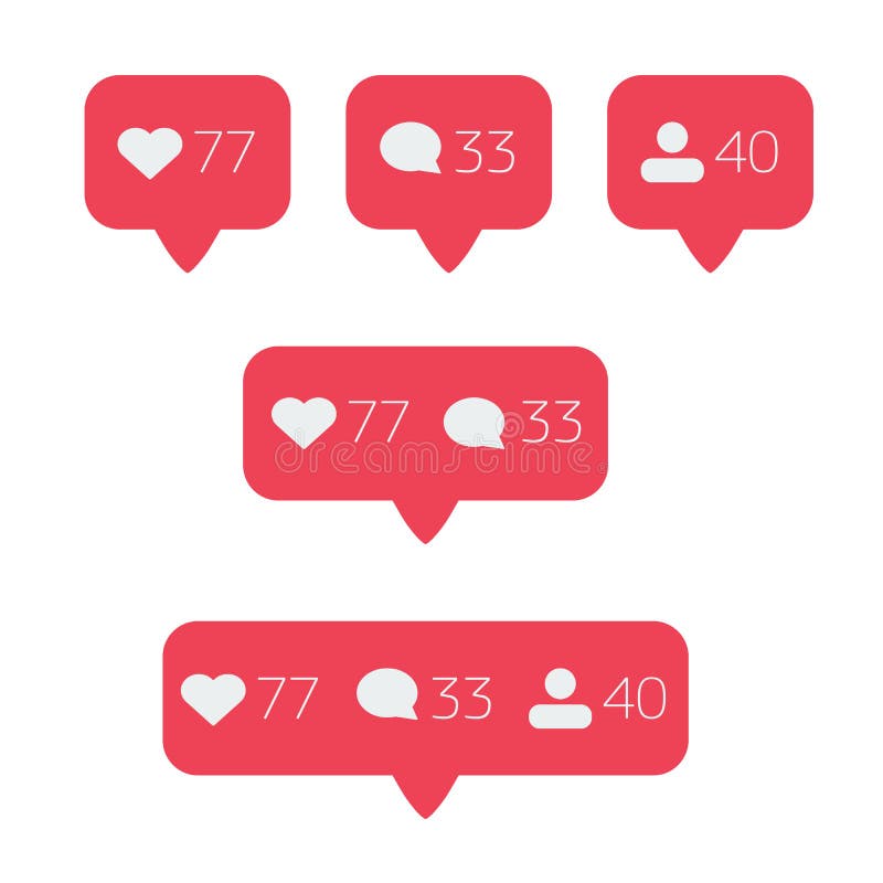 Social Counter Shapes with Info for Social Networking. Stock Vector ...