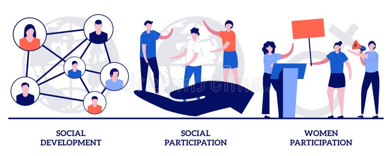 Social Development and Participation, Women Participation Concept with ...