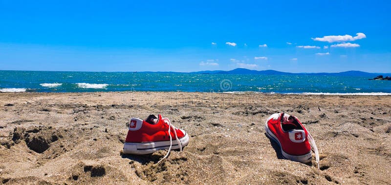 Social Distance on the Beach Stock Photo - Image of person, wave: 184007272