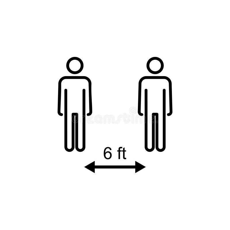 Social Distance Icon . Social Distancing Icon. Self Quarantine Sign ...