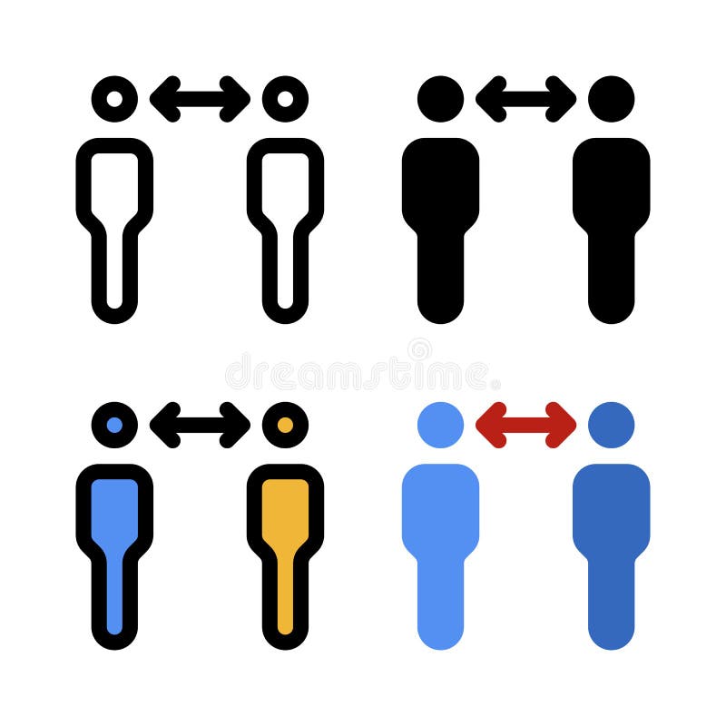 Social Distance Icon Logo and Illustration Stock Vector - Illustration ...