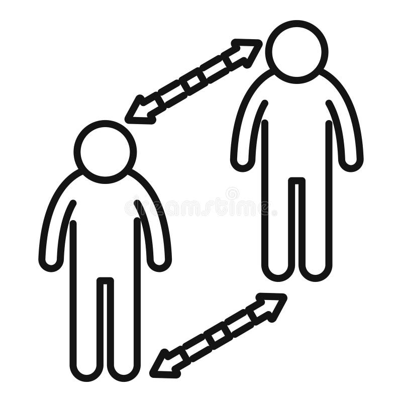 Social Distance Icon Outline Vector. Person Warning Stock Vector ...