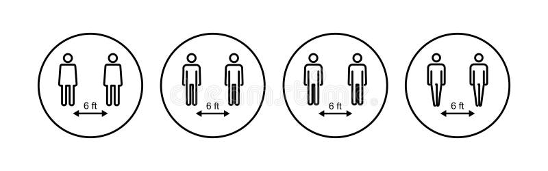 Social Distance Icon . Social Distancing Icon. Self Quarantine Sign ...