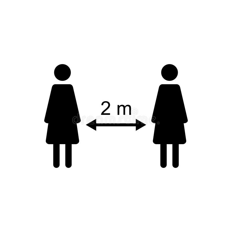 Social Distance Icon . Social Distancing Icon. Self Quarantine Sign ...
