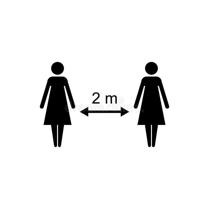 Social Distance Icon . Social Distancing Icon. Self Quarantine Sign ...