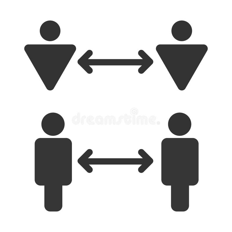 Social Distance Icon on a White Background. Vector Illustration Stock ...