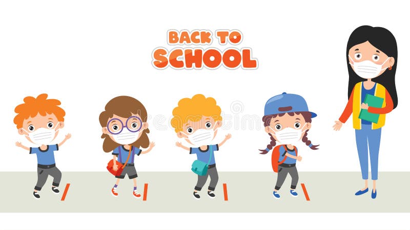 Social Distance Rules for Children Stock Vector - Illustration of ...