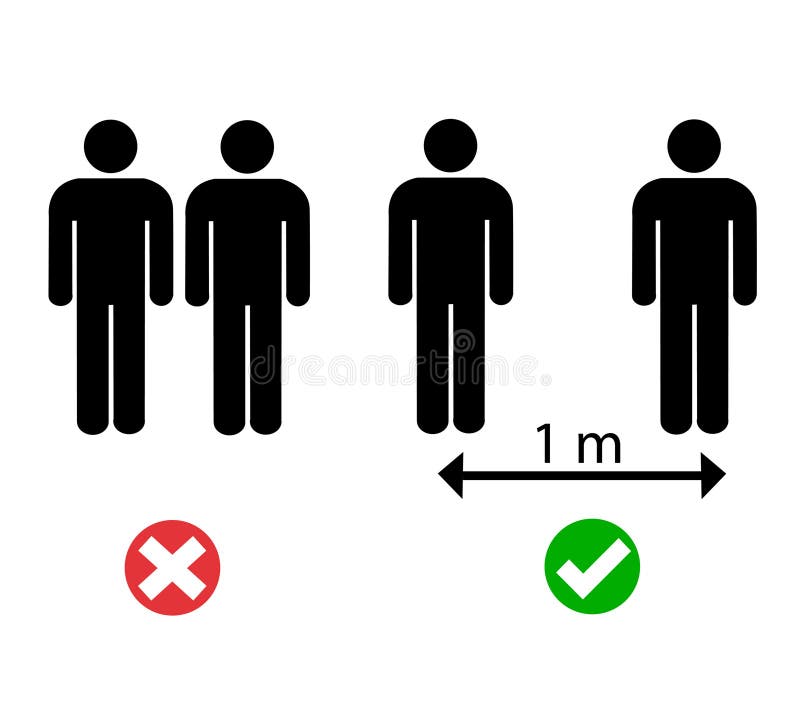 Social Distance Sign. Vector Stock Illustration - Illustration of ...