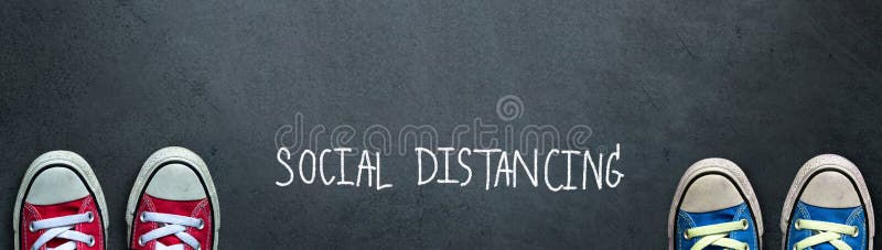 Social Distance. Two People Keep Spaced between Each Other for Social ...