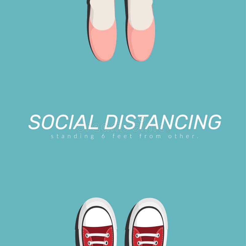 Social Distance. Two People Keep Spaced between Each Other for Social ...
