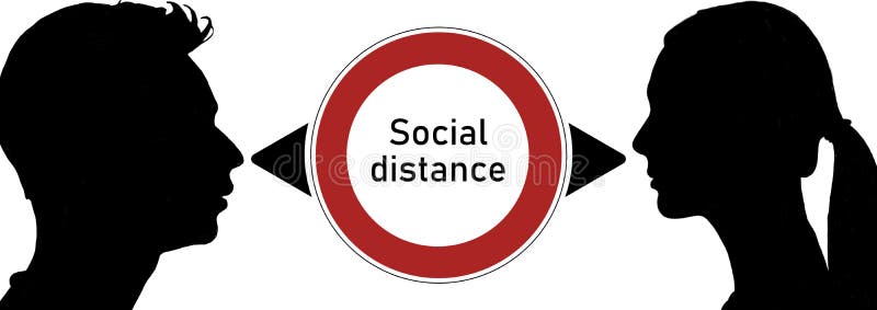 Social Distance. Two People Keep Spaced between Each Other for Social ...