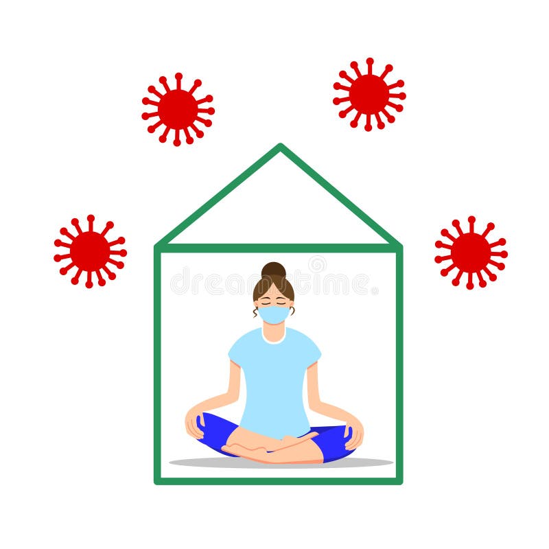 Yoga Online Classes. Girl Watching Online Sport Tutorials on Laptop and ...