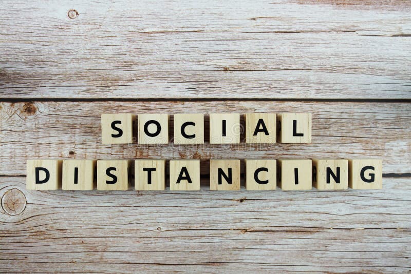 Social Distancing Alphabet Letter on Wooden Background Stock Photo ...