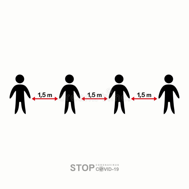 Social Distancing Avoiding Vector Image. Keep a Distance of 1,5m Stock ...
