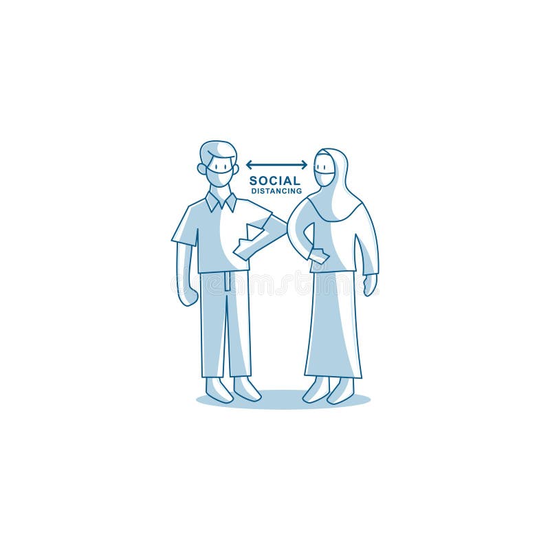Social Distancing Concept Elbow Bump Avoid Physical Contact Stock ...