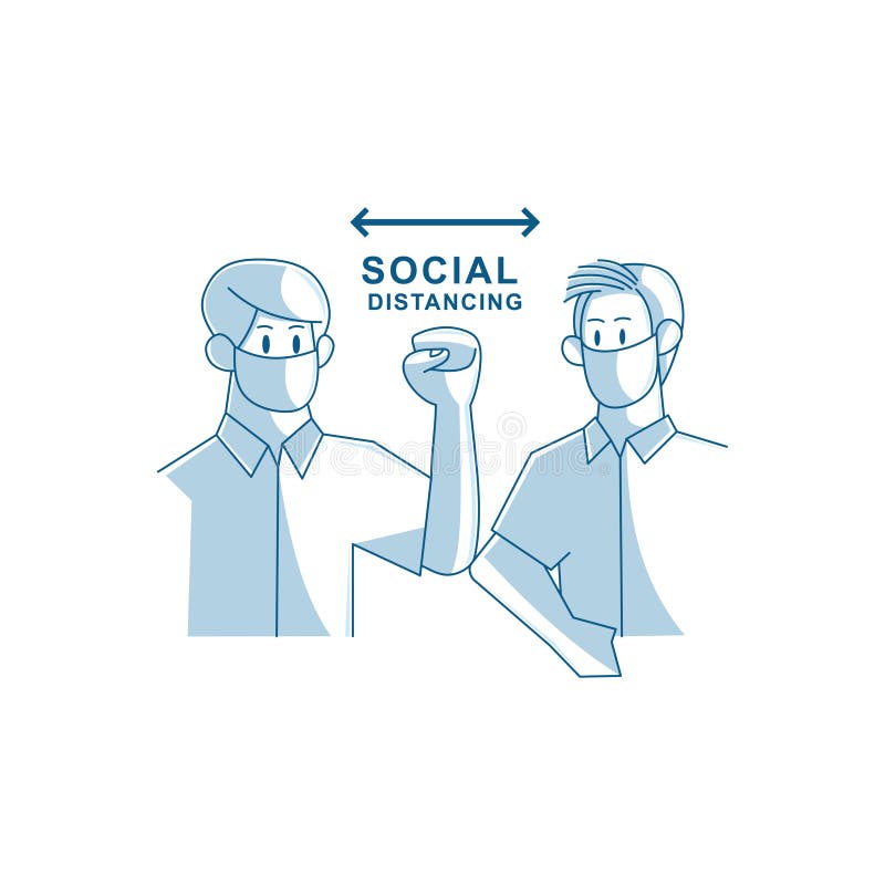 Social Distancing Concept Elbow Bump Avoid Physical Contact Stock ...