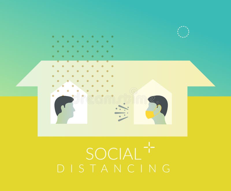 Social Distancing Concept Illustration Stock Vector - Illustration of ...