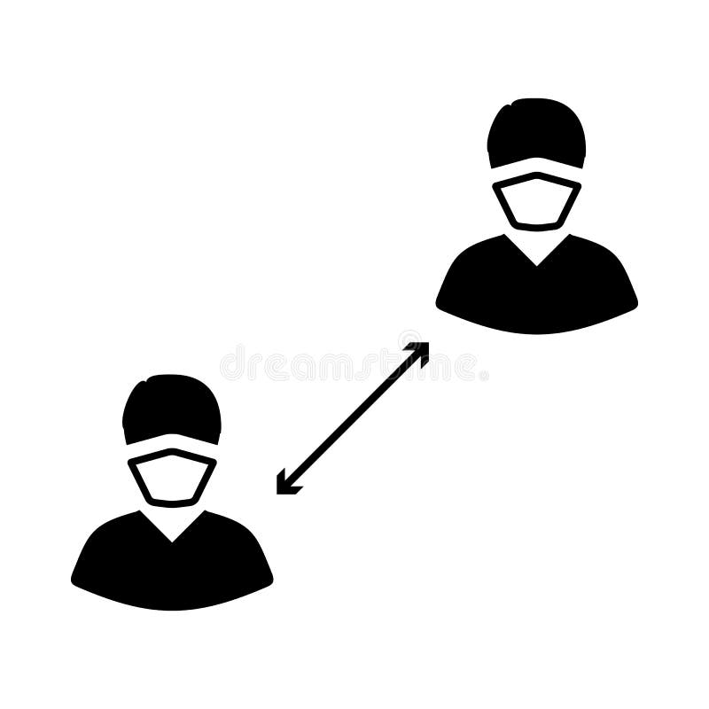 Social Distancing Icon stock vector. Illustration of distance - 247268906