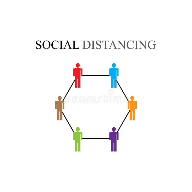 Social Distancing Icon Isolated on White Background Stock Illustration ...
