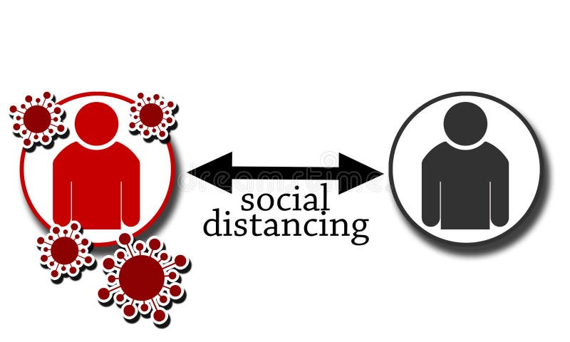 Social Distancing Icon Isolated on White Background Stock Illustration ...