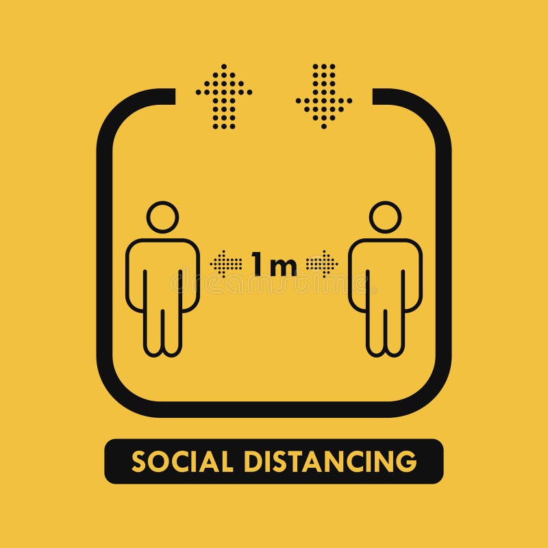 Social Distancing Icon. New Normal Practice Social Distancing. Stock ...