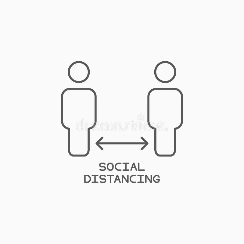Social Distancing Icon, Safe Distancing Vector, Safe, Distance Stock ...